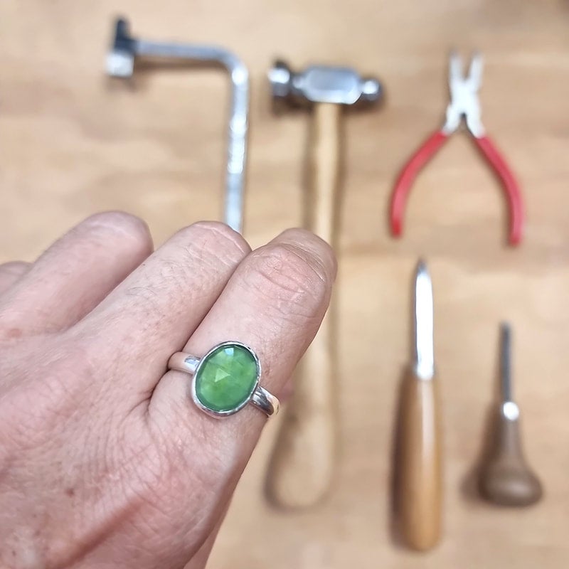 Make your very own bezel set gemstone ring. | Rose Mercer Jewellery Artist